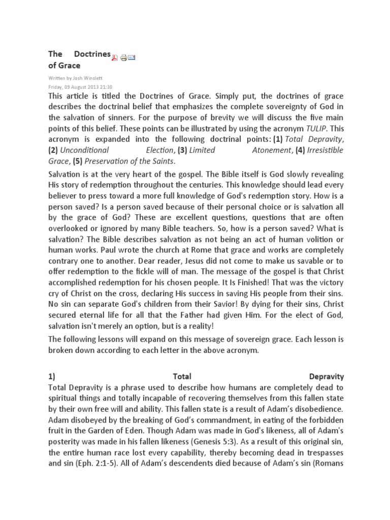 The Doctrines of Grace | PDF | Salvation | Born Again