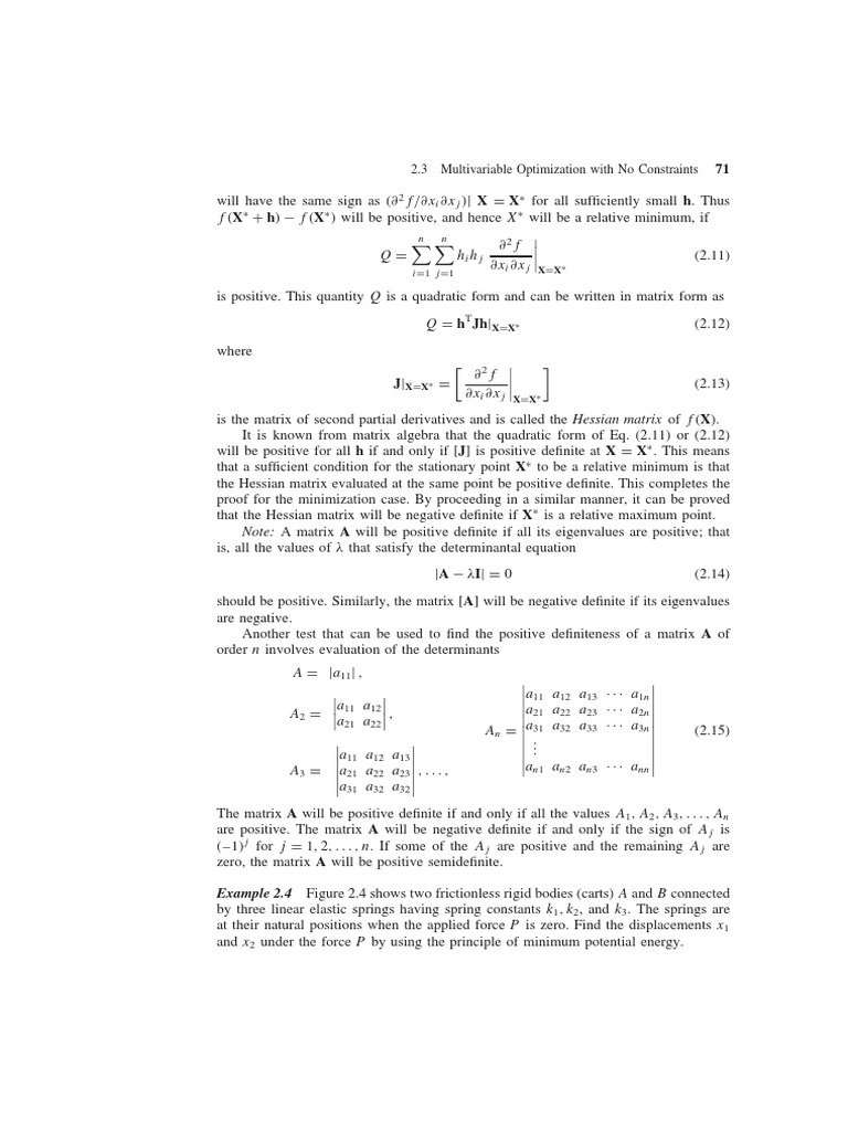 Check For Matrix Definiteness | PDF | Mathematical Optimization | Eigenvalues And Eigenvectors