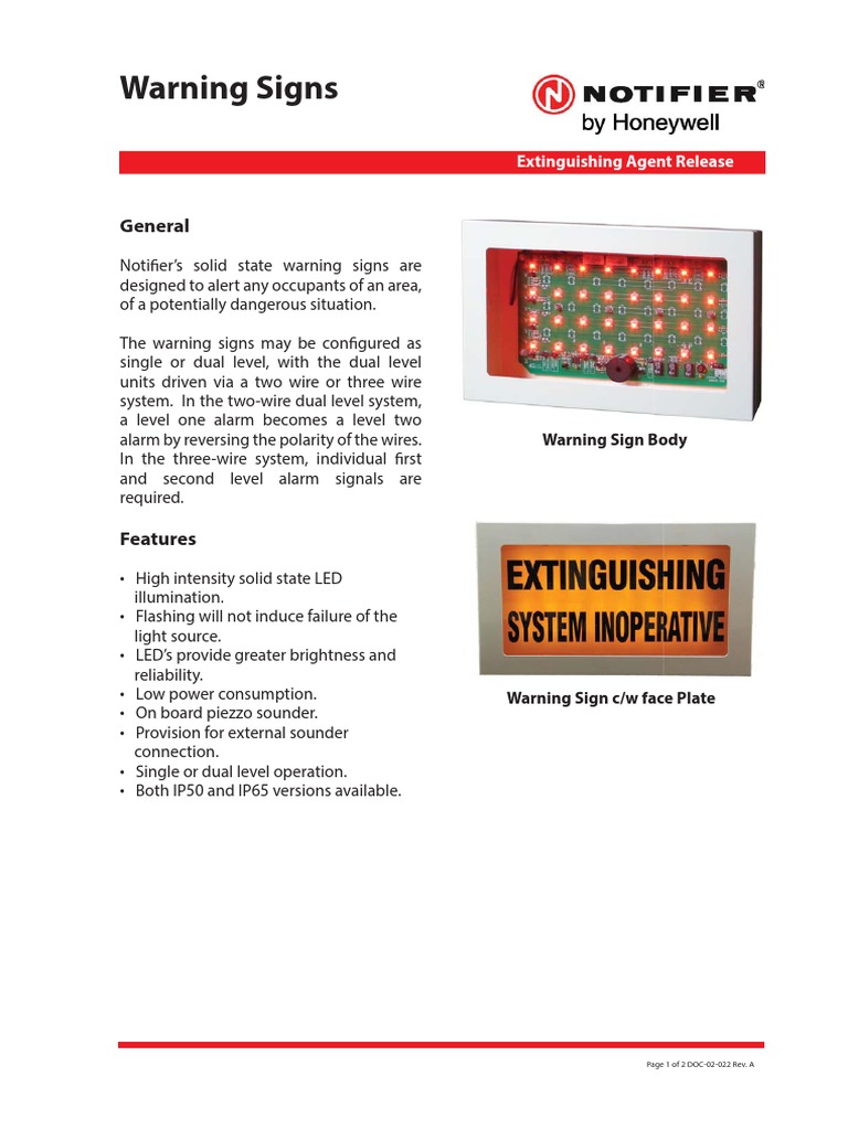 Warning Signs Rev A PDF | PDF | Fires | Electrical Engineering