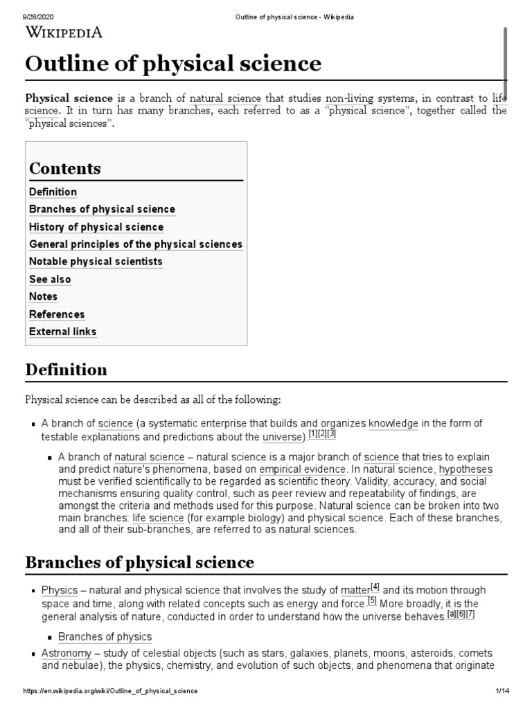 Outline of Physical Science | PDF | Physics | Astronomy