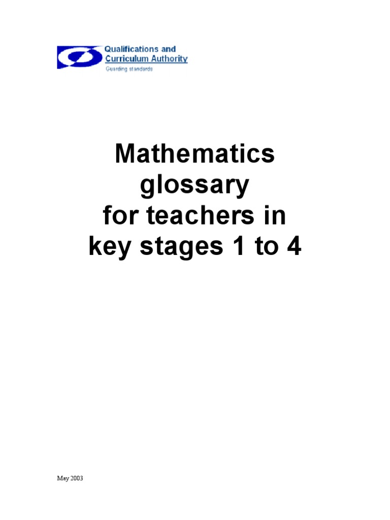 Mathematics Glossary For Teachers in Key Stages 1 To 4 | PDF | Fraction ...