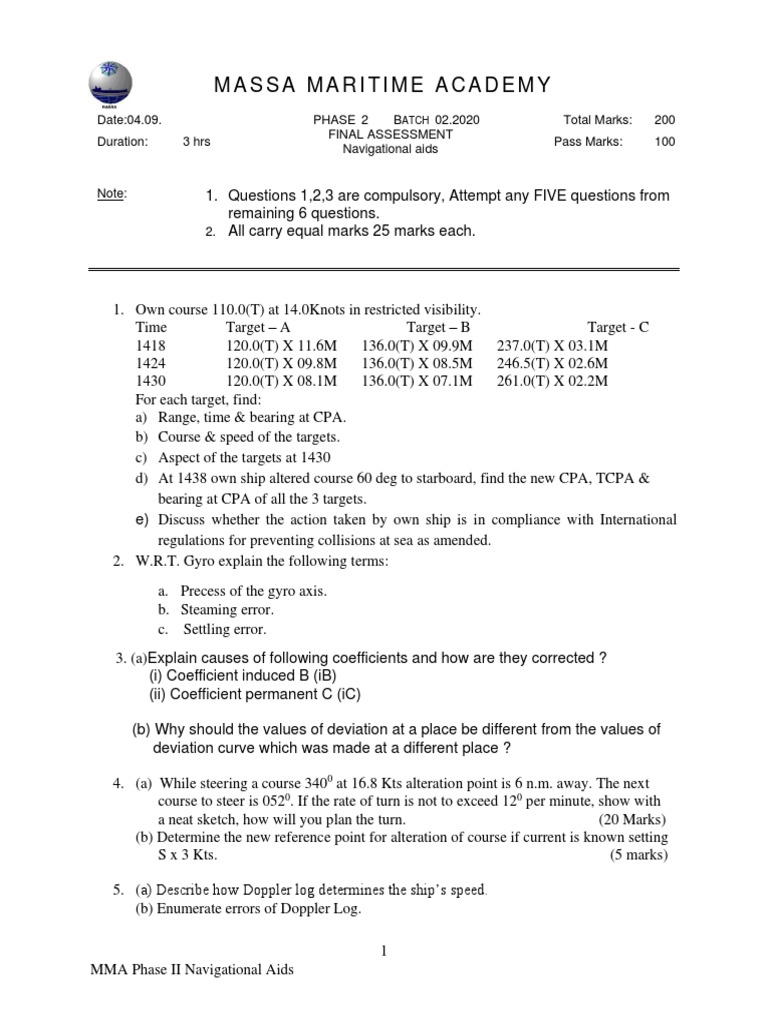 Navigational Aids PHASE 2batch 02 of 2020 PDF | PDF | Navigation ...