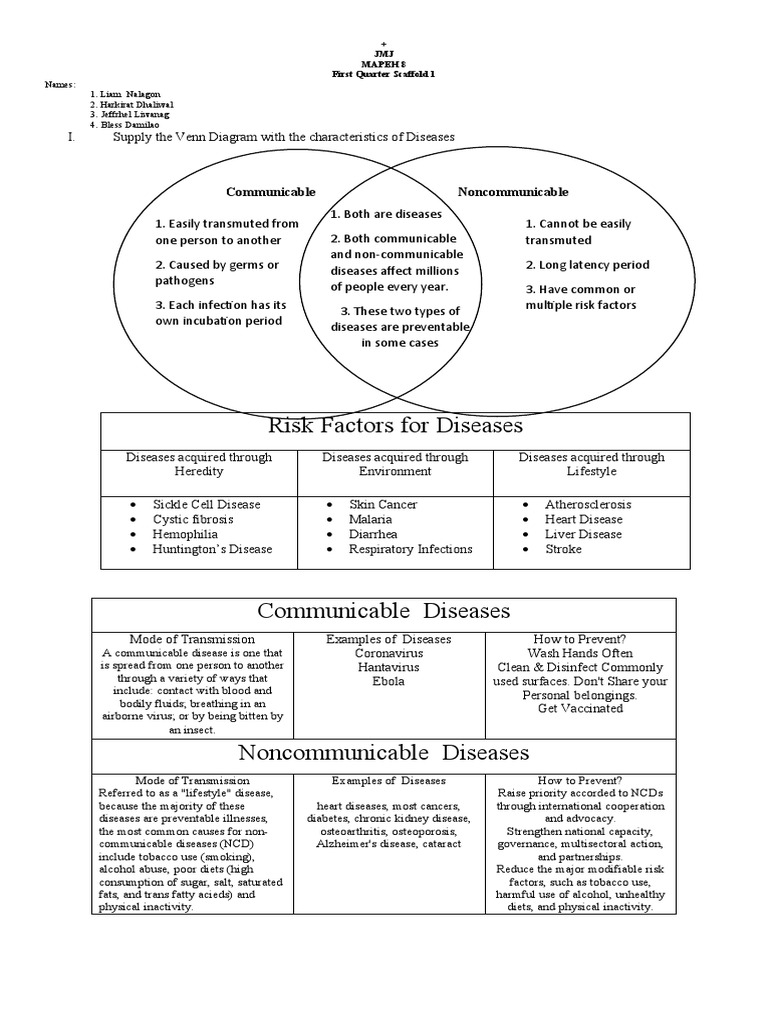 Diseases Worksheet | PDF | Non Communicable Disease | Diseases And ...