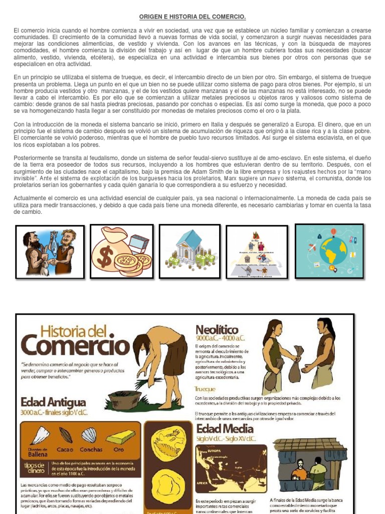 Origen e Historia Del Comercio PDF | PDF | Permuta | Comercio
