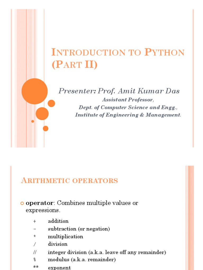 Introduction To Python (Part II) | PDF | Bracket | Control Flow