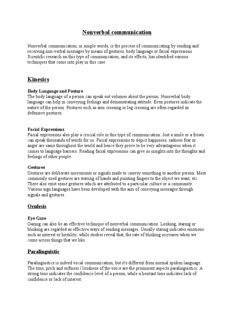 Communicating without words | PDF