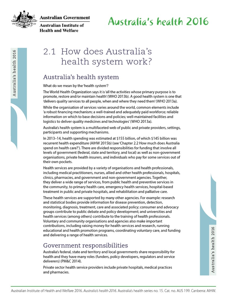 Australias Health System 2016 | PDF | Health Care | Health Economics