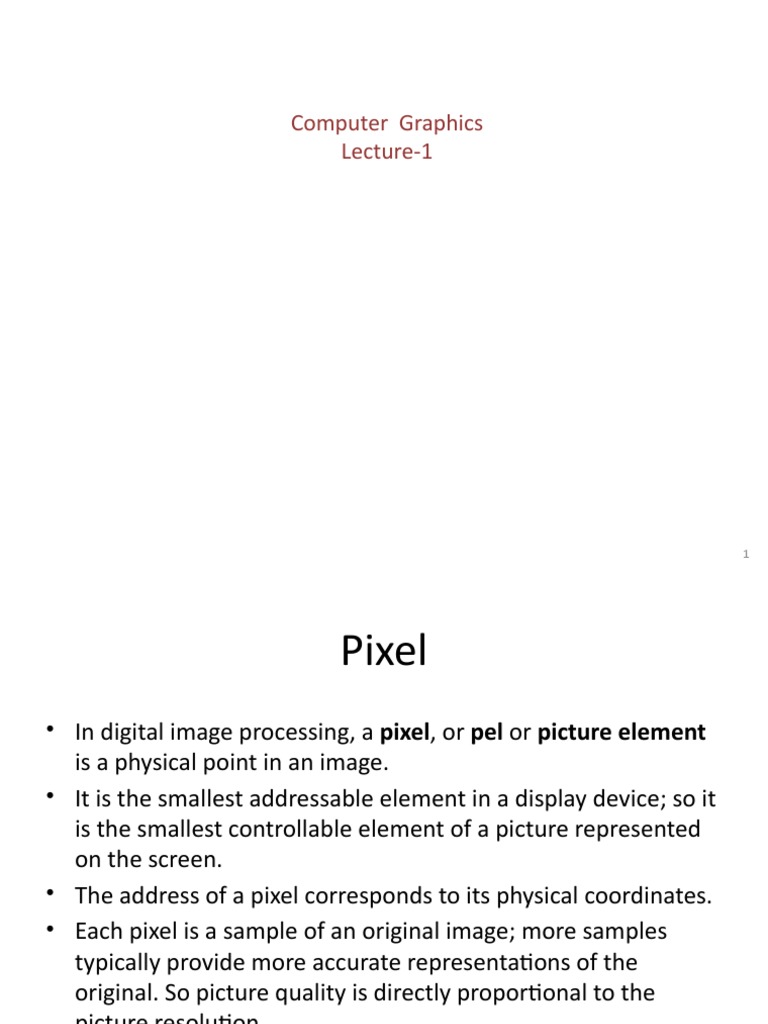 Computer Graphics Lecture-1 | PDF | Computer Graphics | Computer Vision