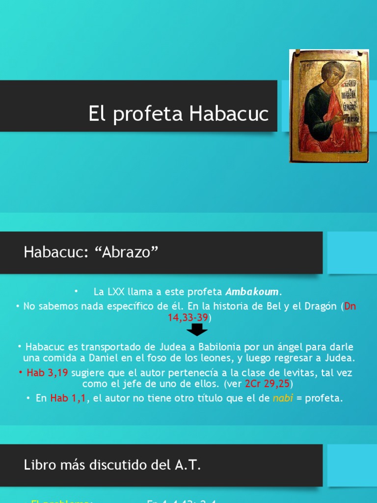 El Profeta Habacuc | PDF | Jonás | Contenido bíblico