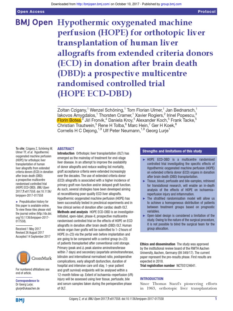 Open Access Protocol: Introduction Orthotopic Liver Transplantation ...