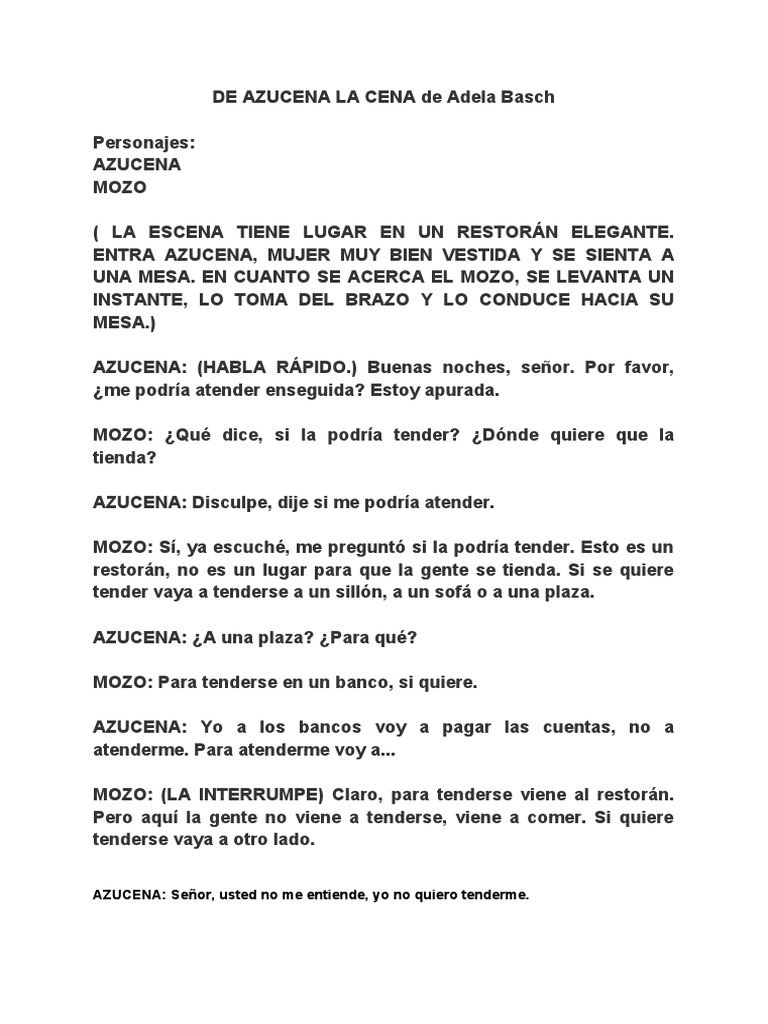 De Azucena La Cena | PDF | Restaurante y Catering