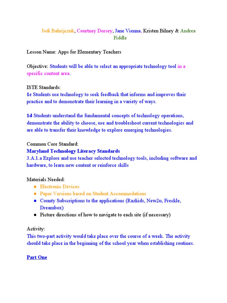 Digital Literacy Lesson Plan | PDF | Application Software | Literacy