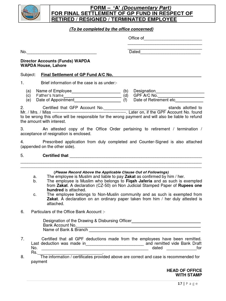 Final GPF Settlement | PDF | Insurance | Government