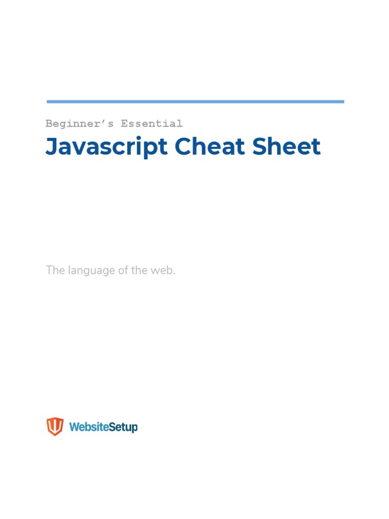 Javascript Cheat Sheet Beginners Essential Pdf Trigonometric Functions Java Script