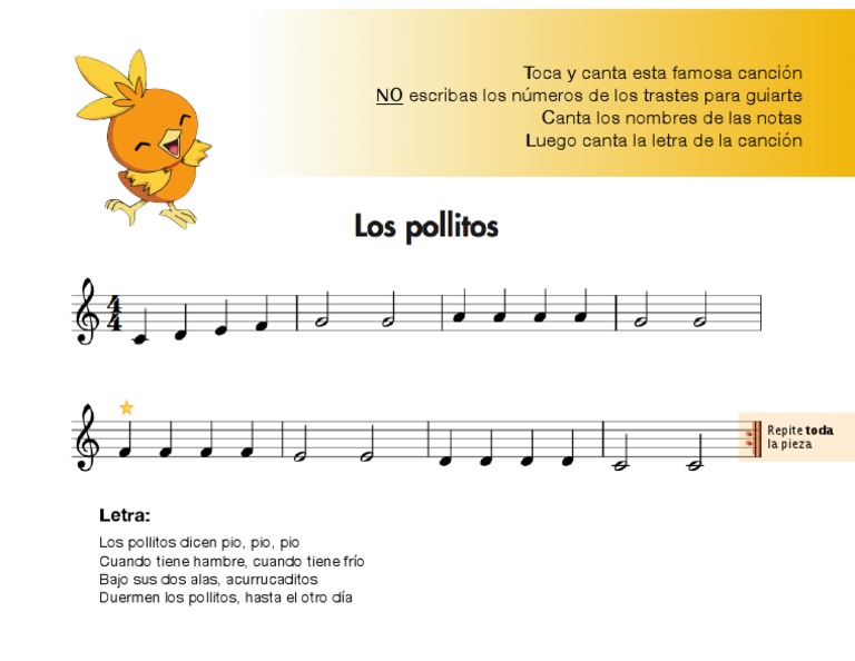 Partitura de "Los Pollitos Dicen" | PDF