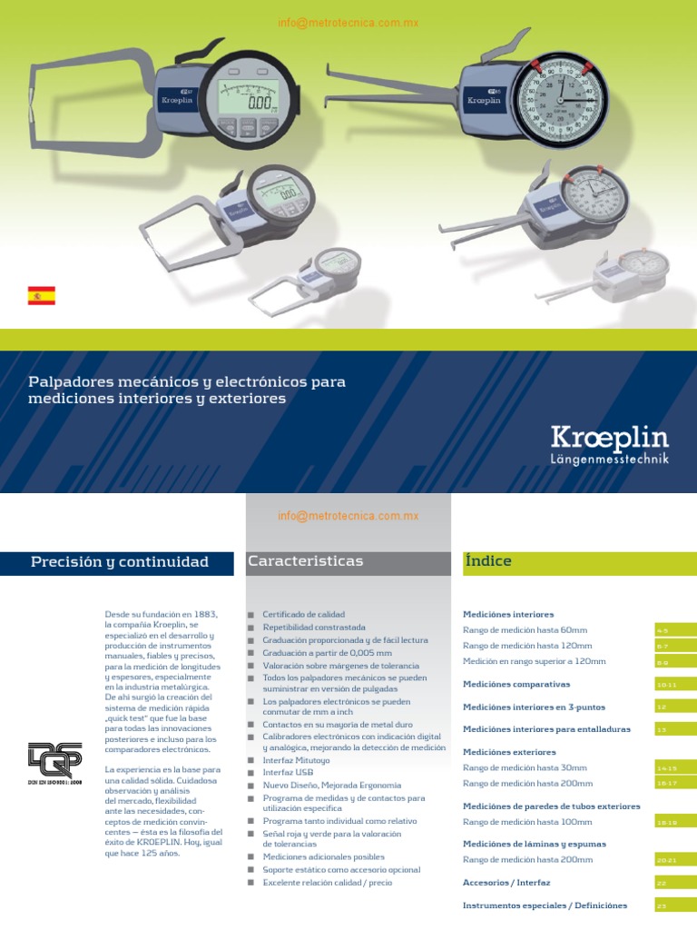 Catalogo Kroeplin | PDF | Medición | Factores humanos y ergonomía