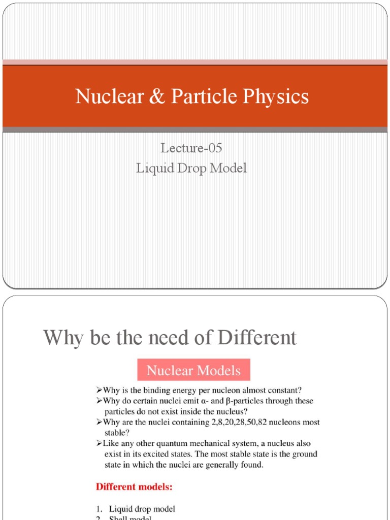 Liquid Drop Model in Nuclear Physics | PDF
