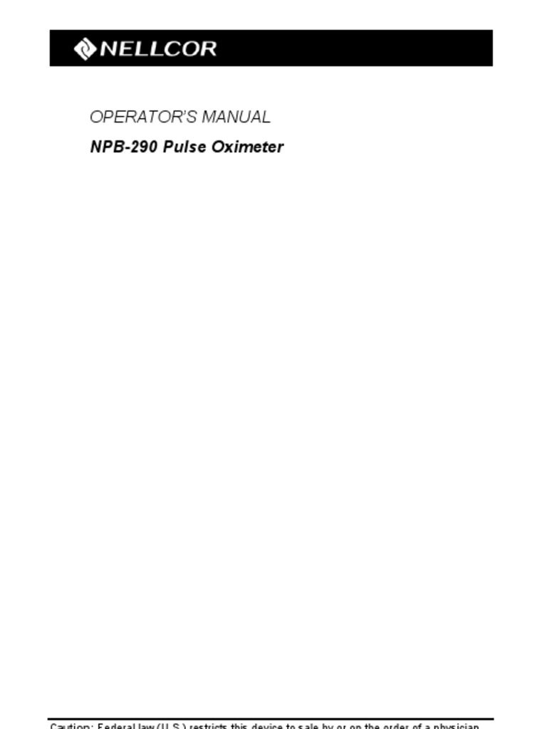 Operator'S Manual: NPB-290 Pulse Oximeter | PDF | Nature