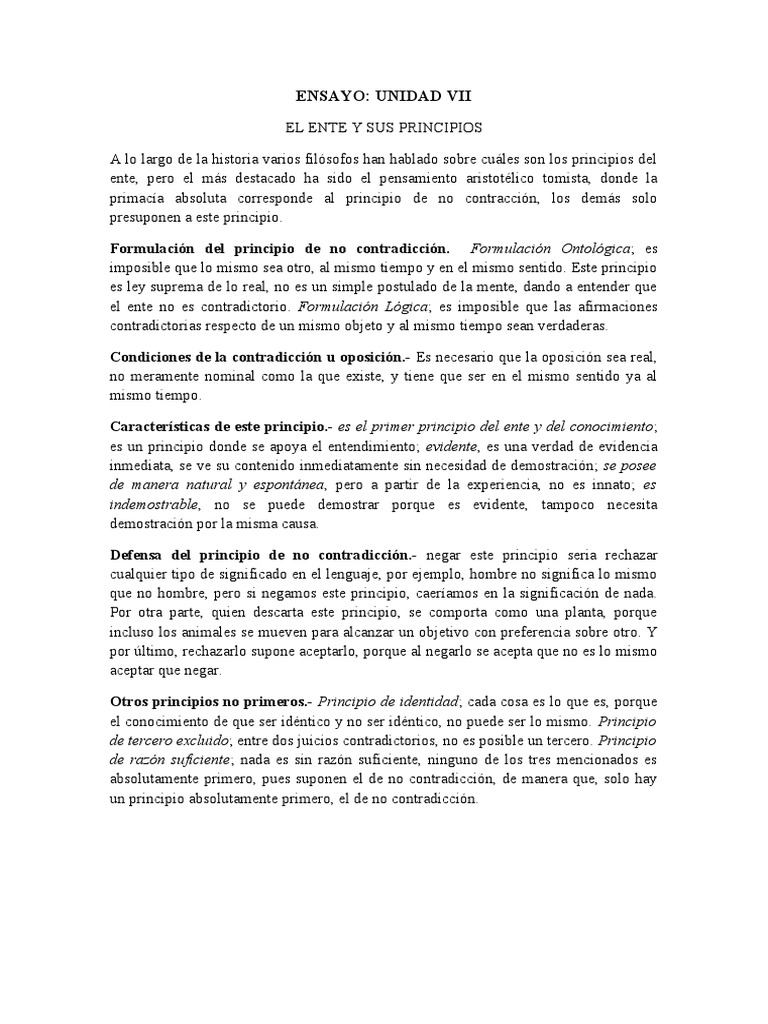 El Ente y Sus Principios | PDF