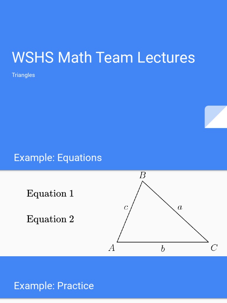 Triangles Lecture | PDF | Triangle | Area