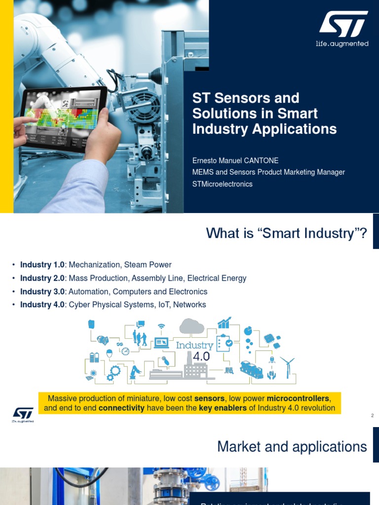 ST Sensors and Solutions in Smart Industry Applications | PDF ...