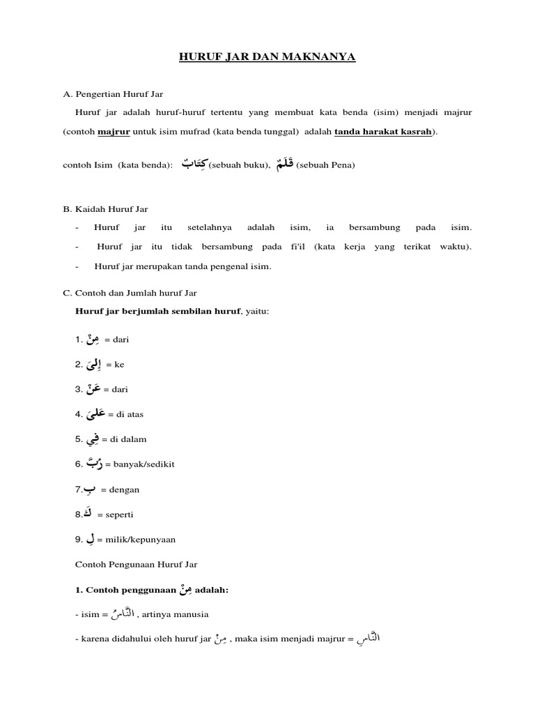 HURUF JAR DAN MAKNANYA | PDF