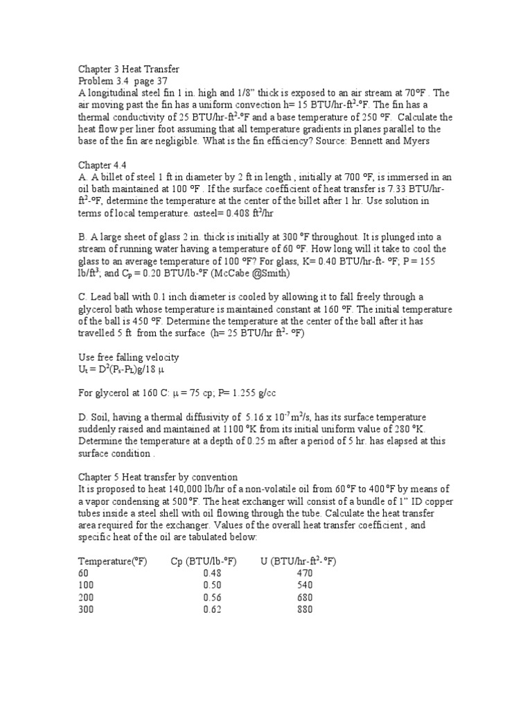 Heat Transfer Problems and Solutions | PDF | Heat Transfer | Heat Exchanger