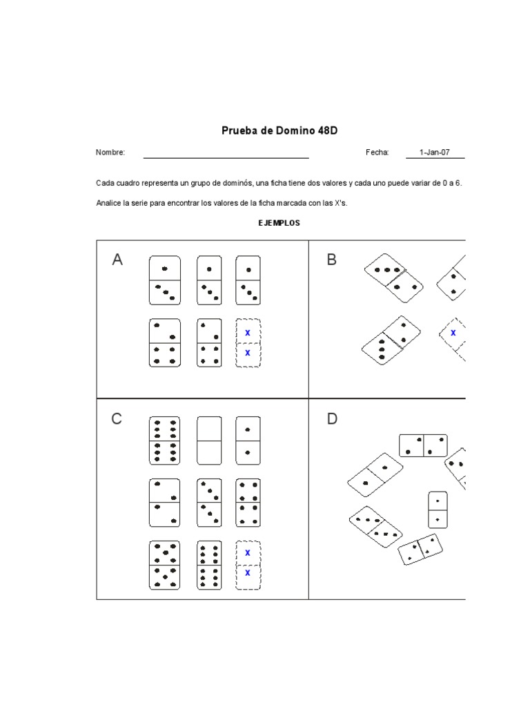 Test Dominos 48D | PDF | Deportes