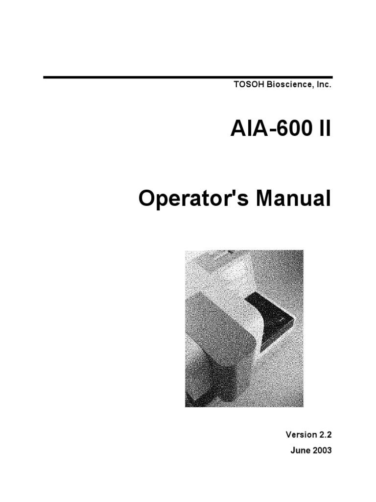 AIA-600II Operators Manual | PDF | Immunoassay | Computing And ...