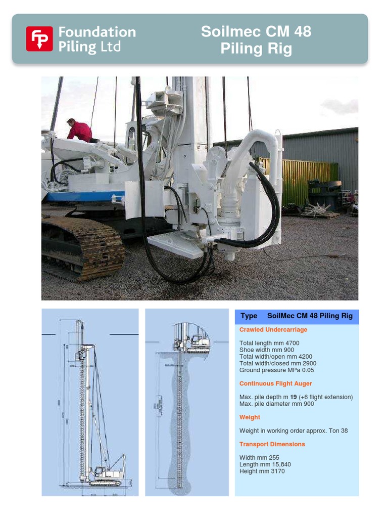 Soilmec CM 48 Piling Rig Specifications | PDF
