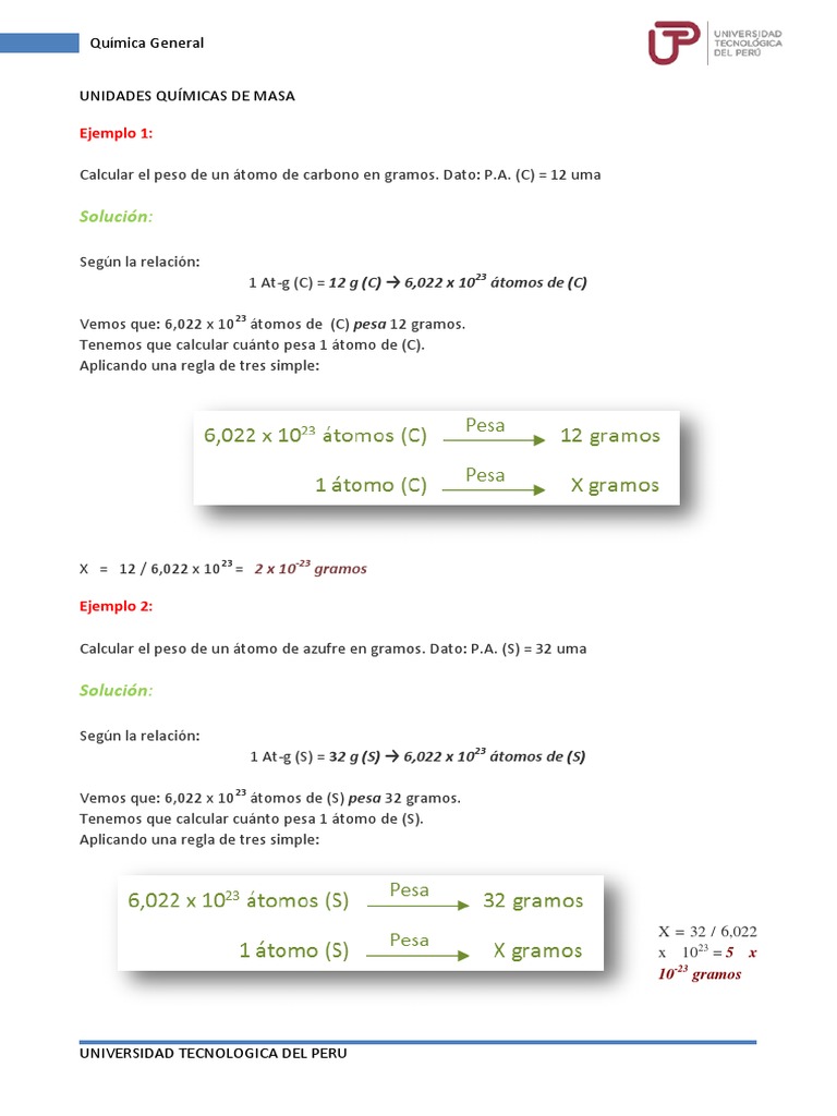 Ejercicios Resueltos-Unidades Quimicas de Masa PDF | PDF