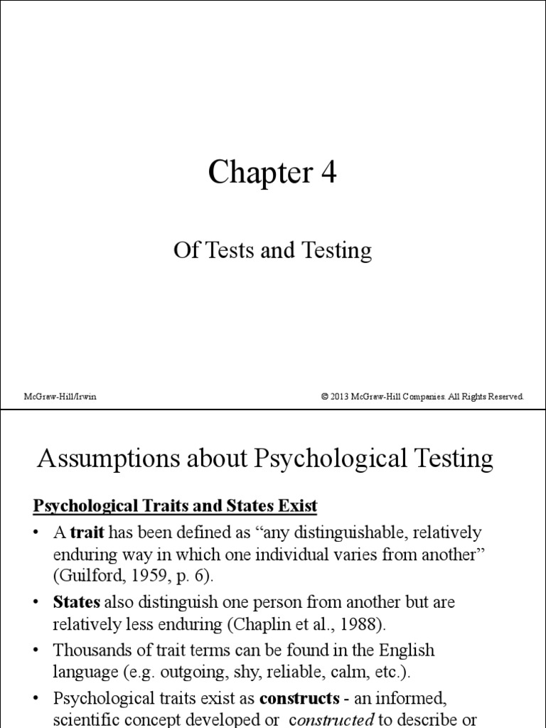 Of Tests and Testing: Mcgraw-Hill/Irwin © 2013 Mcgraw-Hill Companies ...