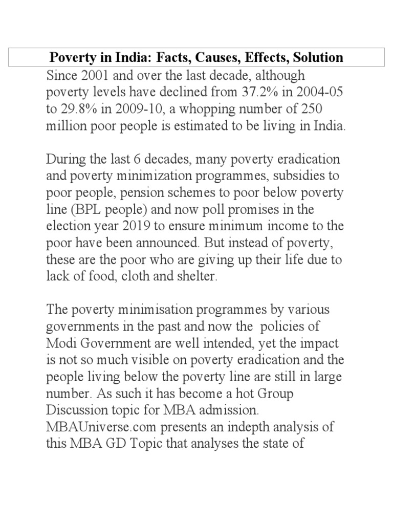 GD Topics | PDF | Poverty | Poverty & Homelessness