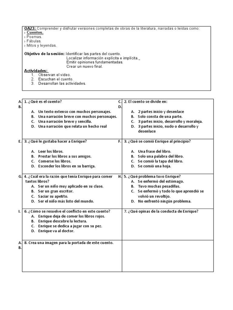 El Cuento y Sus Partes | PDF | Cuentos | Narrativa