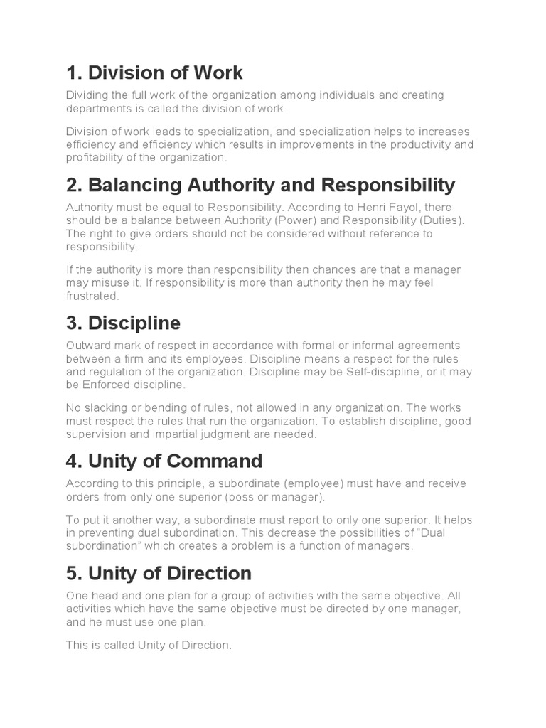 Fayol 14 Principles | PDF