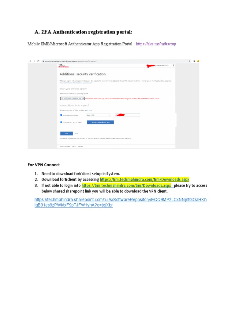 Forticlient VPN SOP - Ecospace | PDF