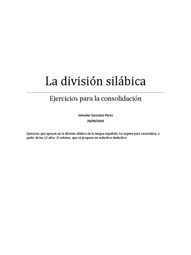 La División Silábica | PDF | Sílaba | Vocal