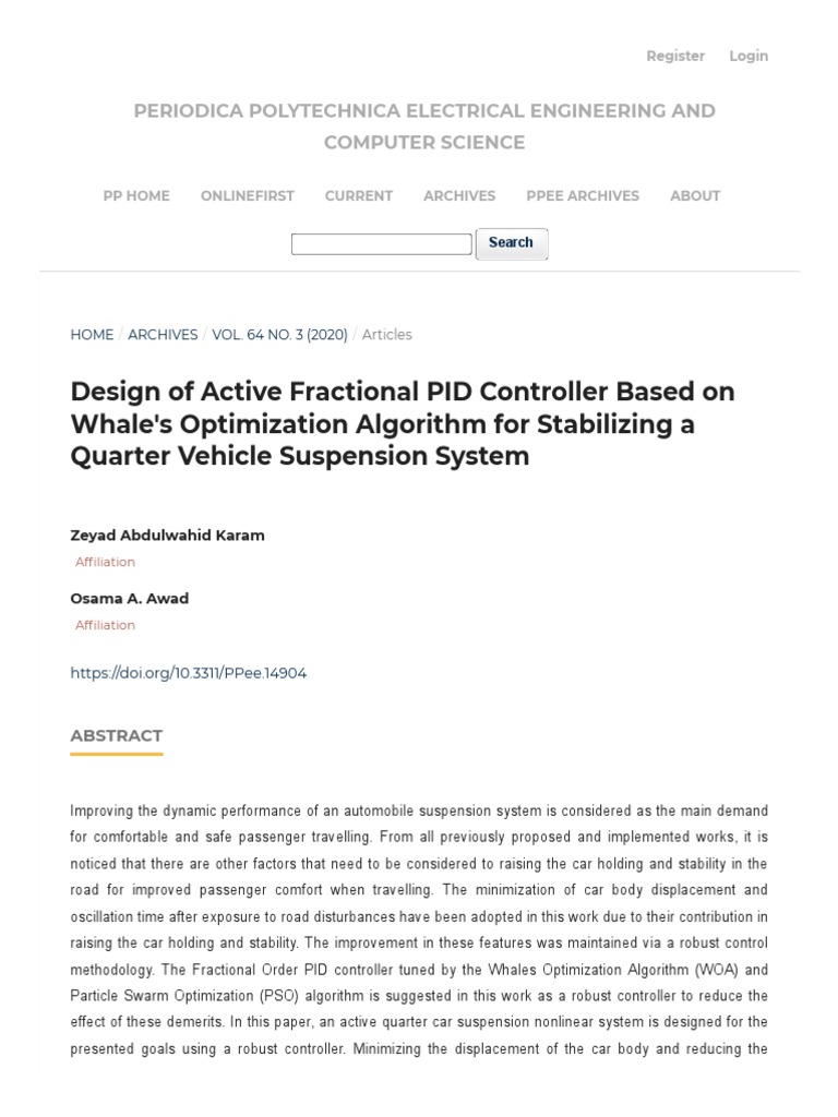 Design Of Active Fractional Pid Controller Based On Whale S Optimization Algorithm For