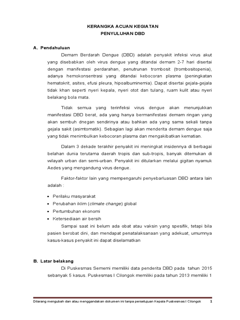 1 KAK Penyuluhan DBD | PDF