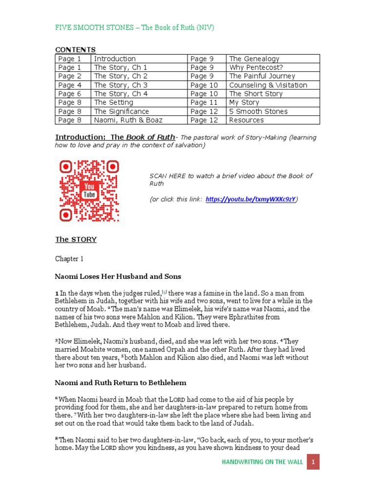 Five Smooth Stones - The Book of Ruth (Niv) | PDF | Ruth (Biblical ...