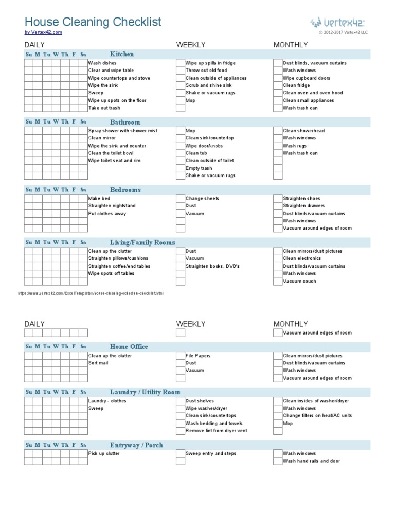House Cleaning Checklist: Kitchen | Download Free PDF | Sink | Clothes ...