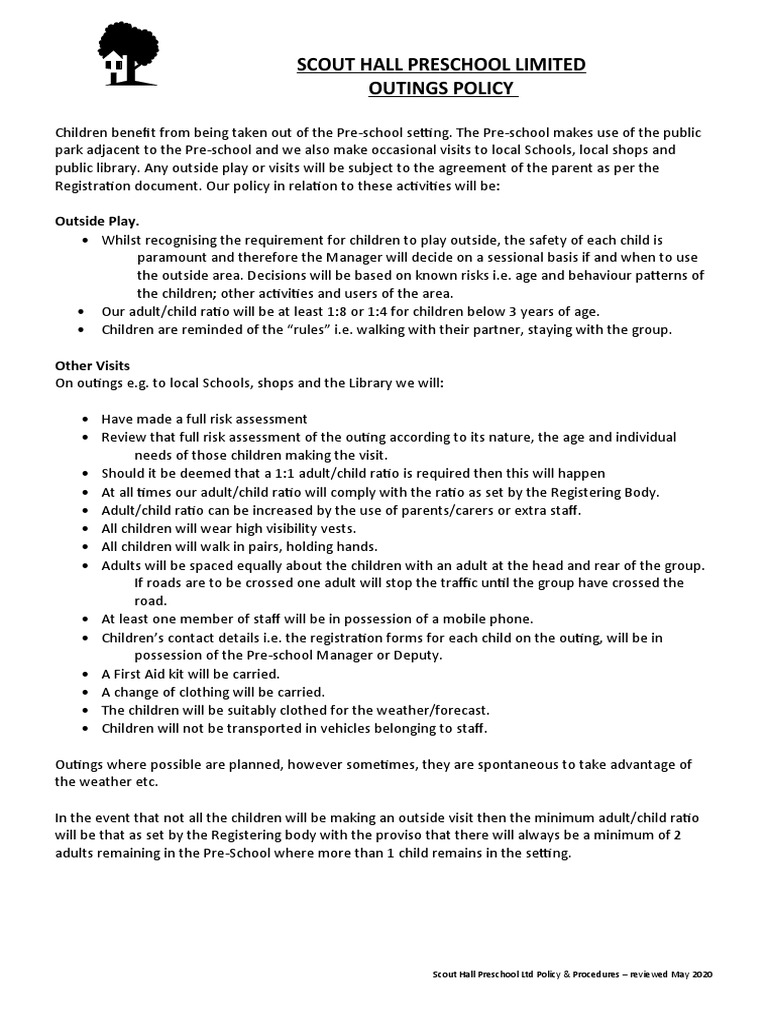 Outings | PDF | Preschool | Risk Assessment