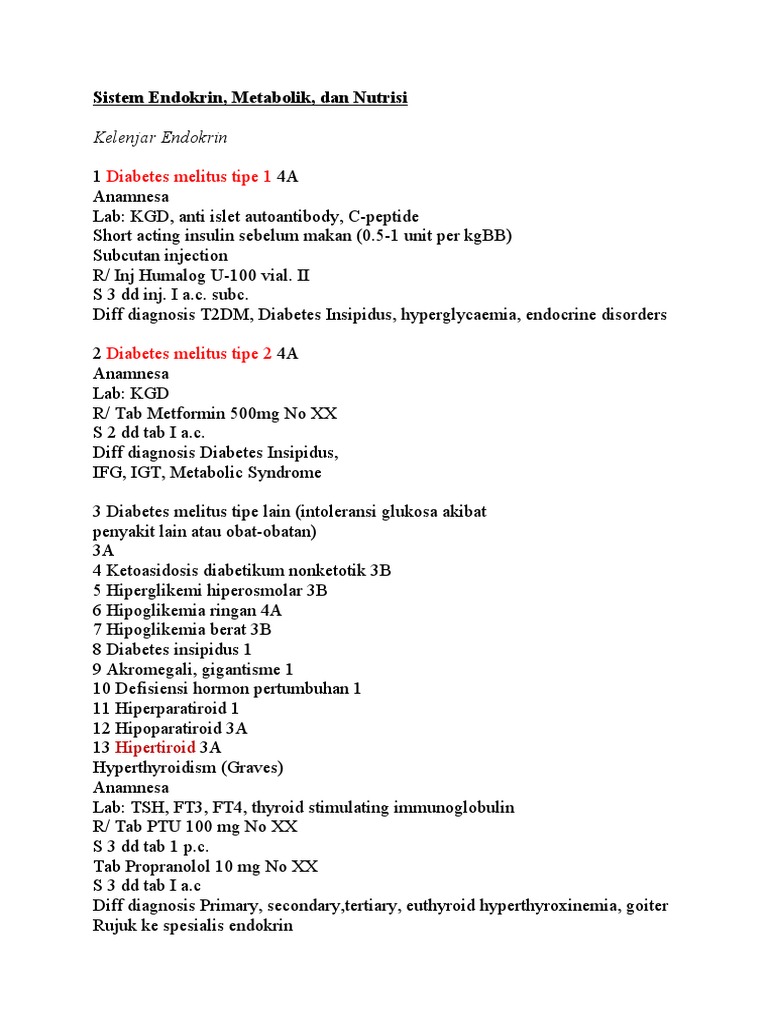 Sistem Endokrin, Metabolik, Dan Nutrisi | PDF