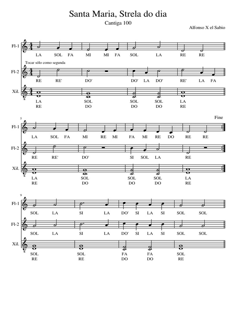 Santa Maria Strela Do Dia (Guión) PDF | PDF | Elementos de la música ...