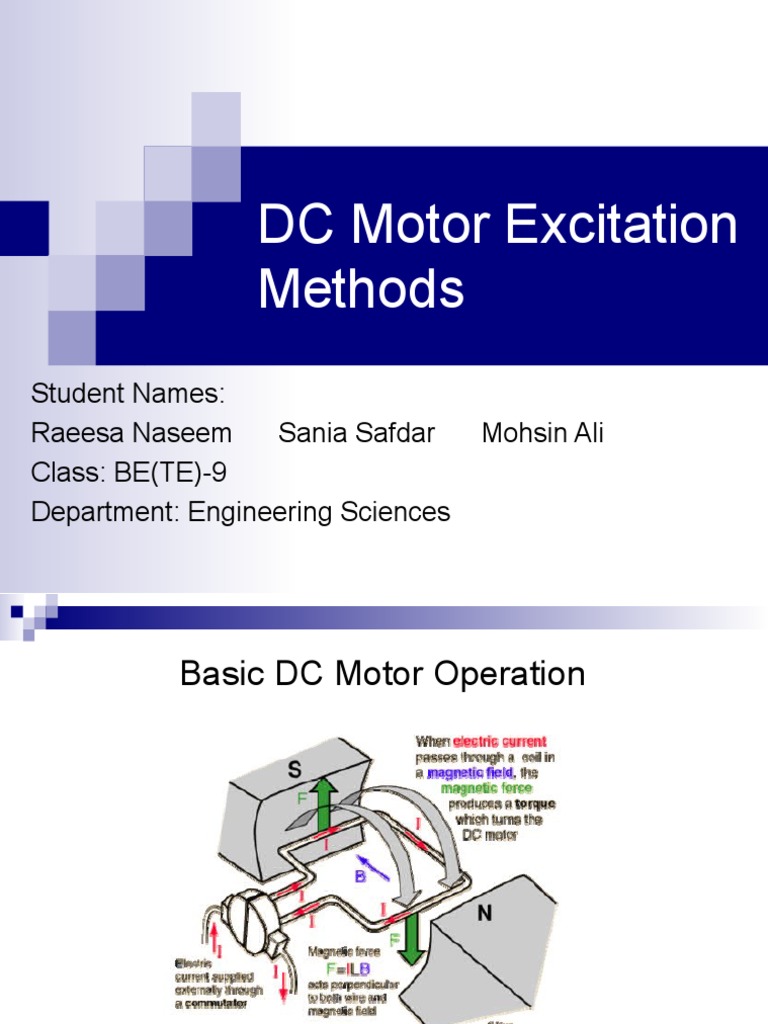 DC Motor Excitation Methods Overview | PDF
