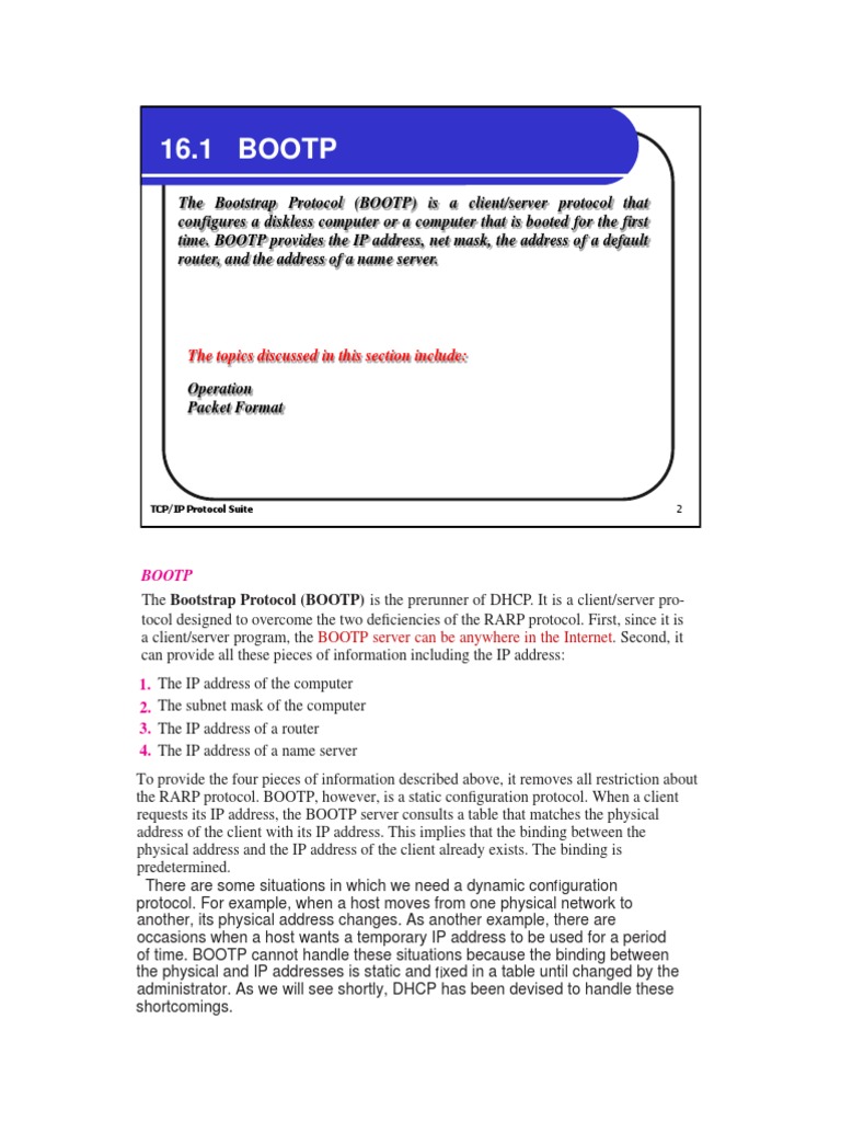 BOOTP, DHCP, and ICMP - Notes | PDF | Network Protocols | Computer ...
