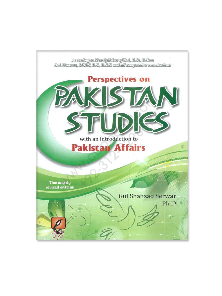 Pakistan Studies With An Introduction To Pakistan Affairs by Gul ...