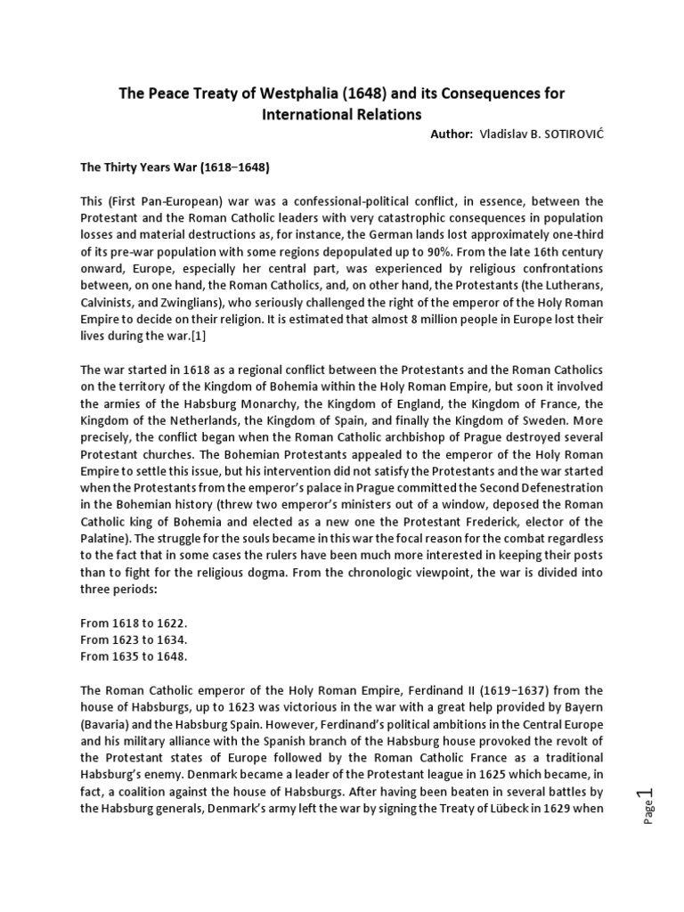 Westphalia Treaty: Sovereignty Redefined | PDF | Sovereign State ...