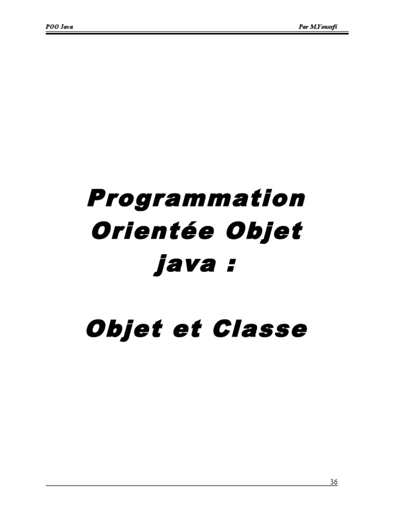2-POO Java Objets Et Classes | PDF | Classe (informatique ...