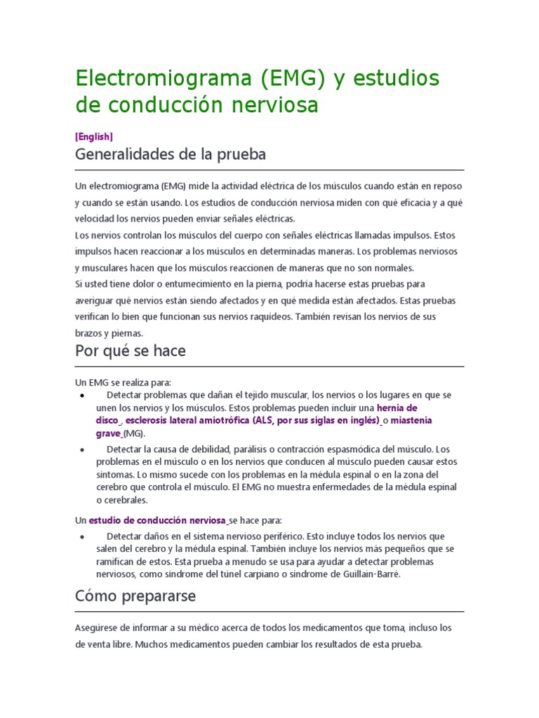 Electromiograma | Descargar gratis PDF | Nervio | Electromiografia
